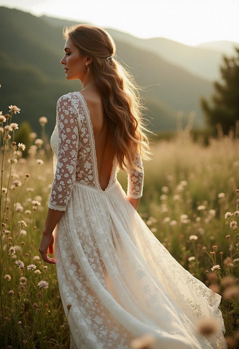 Boho Wedding Dress Lace Styles - TheChichBride.com