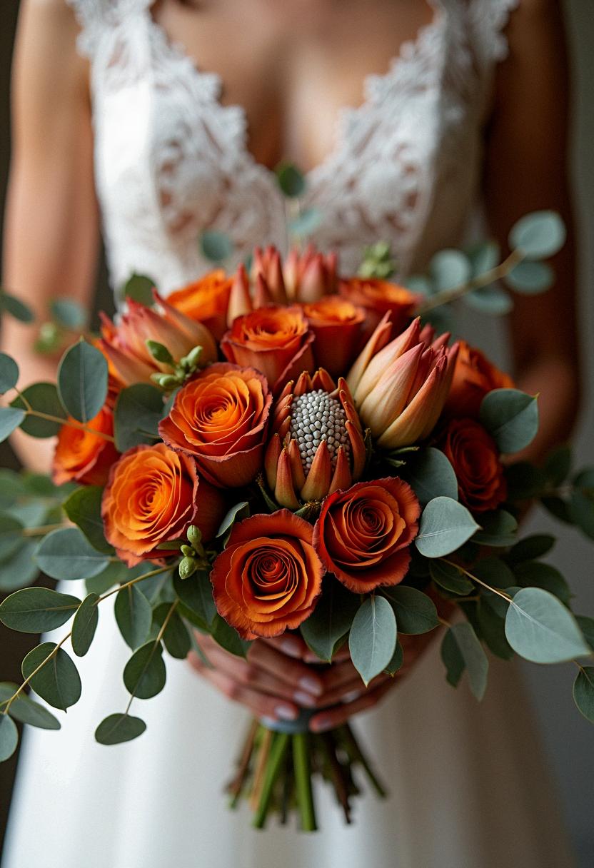 Burnt Orange Bridal Bouquet Ideas - TheChichBride.com