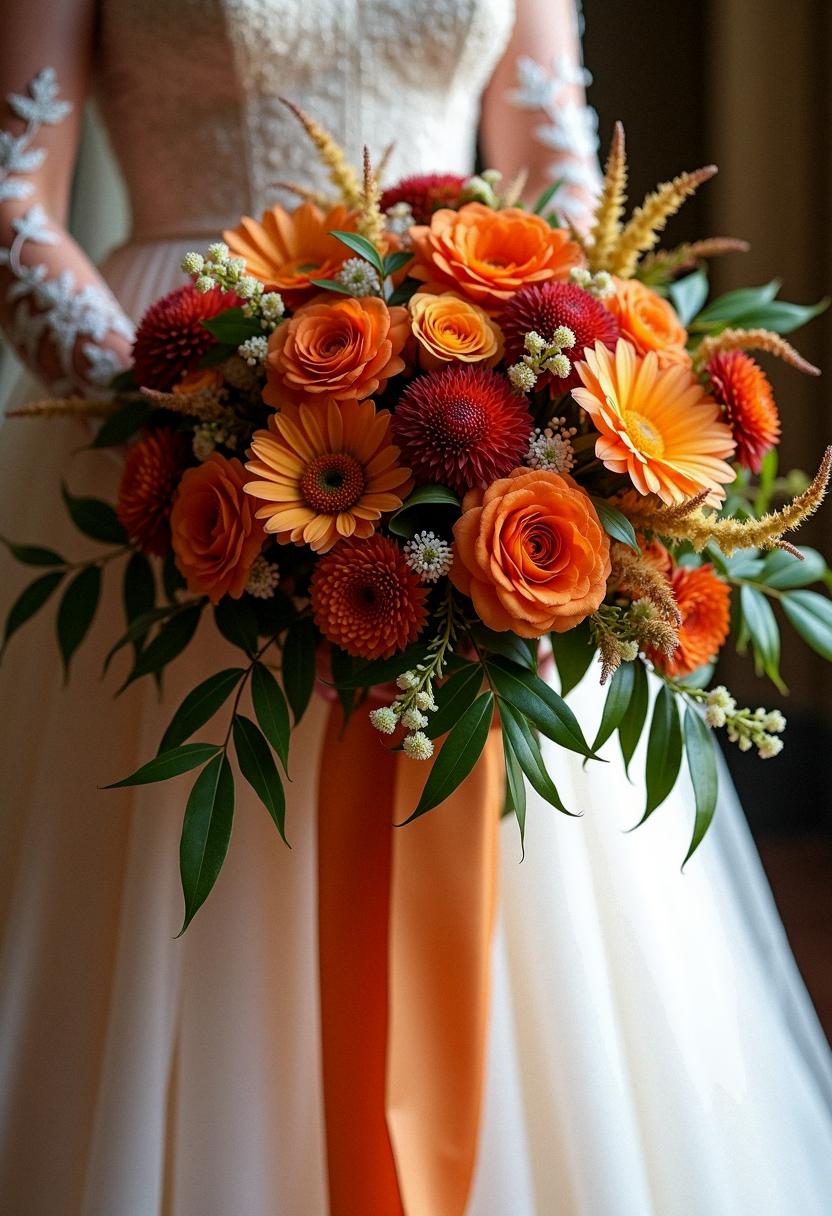 Burnt Orange Bridal Bouquet Ideas - TheChichBride.com