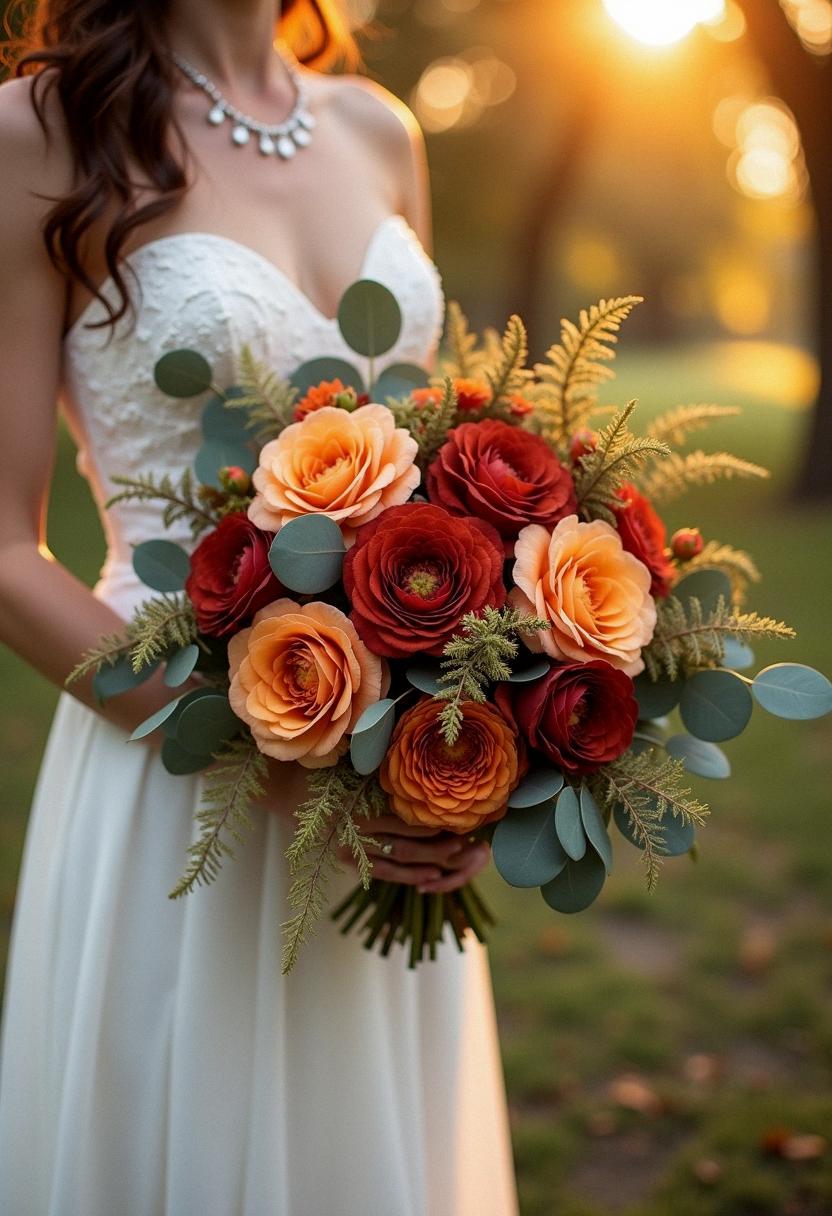 Burnt Orange Bridal Bouquet Ideas - TheChichBride.com