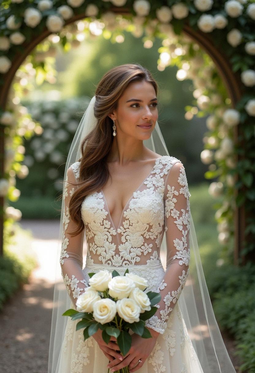 Lace Wedding Dress V Neck Styles - TheChichBride.com