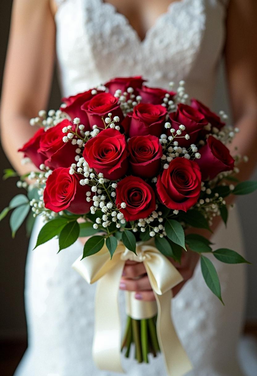 Red Rose Bridal Bouquet Ideas - TheChichBride.com
