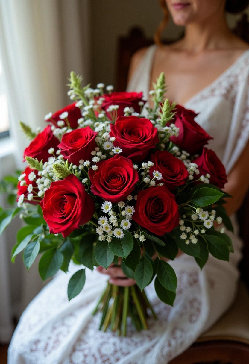 Red Rose Bridal Bouquet Ideas - TheChichBride.com