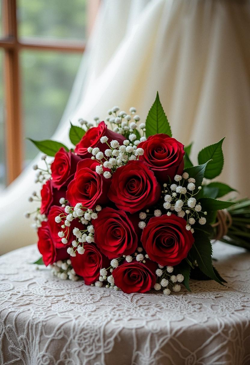 Red Rose Bridal Bouquet Ideas - TheChichBride.com
