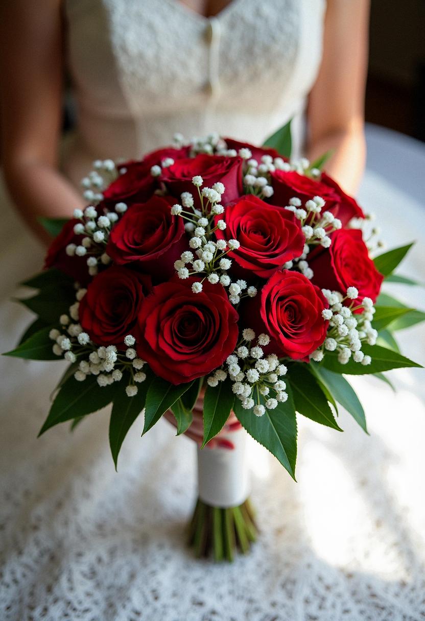 Red Rose Bridal Bouquet Ideas - TheChichBride.com