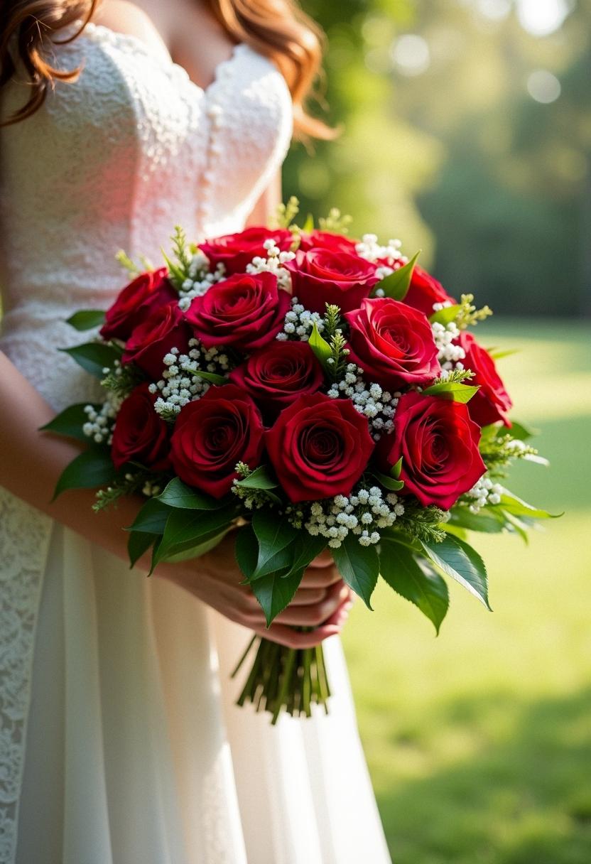 Red Rose Bridal Bouquet Ideas - TheChichBride.com