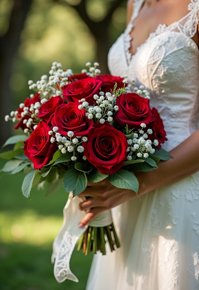 Red Rose Bridal Bouquet Ideas - TheChichBride.com