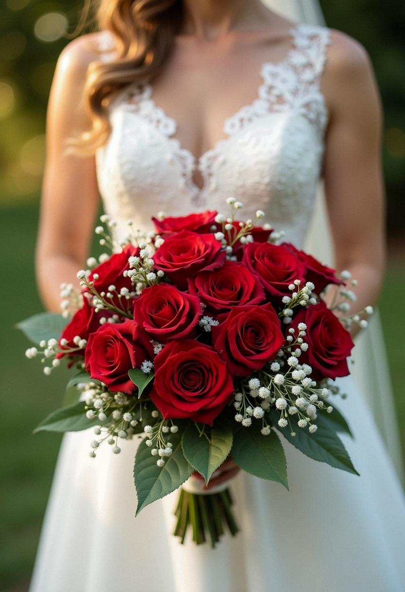 Red Rose Bridal Bouquet Ideas - TheChichBride.com
