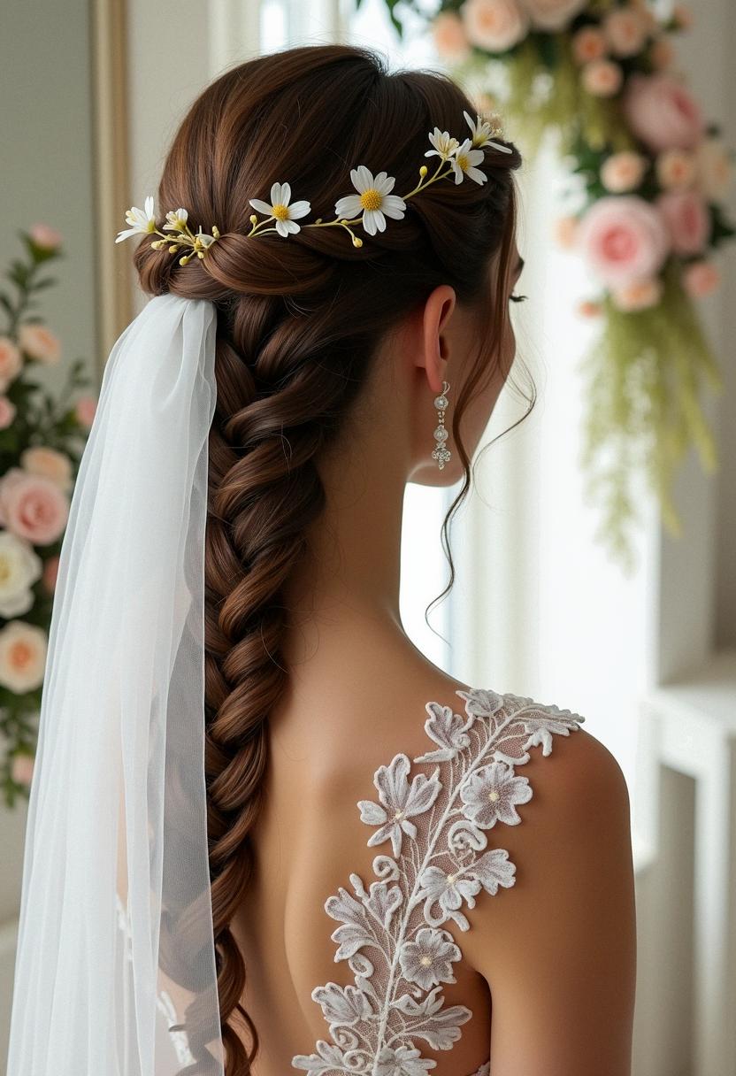 Wedding Braid With Veil Ideas - TheChichBride.com