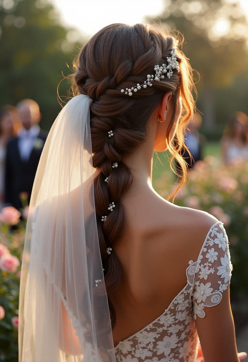 Wedding Braid With Veil Ideas - TheChichBride.com
