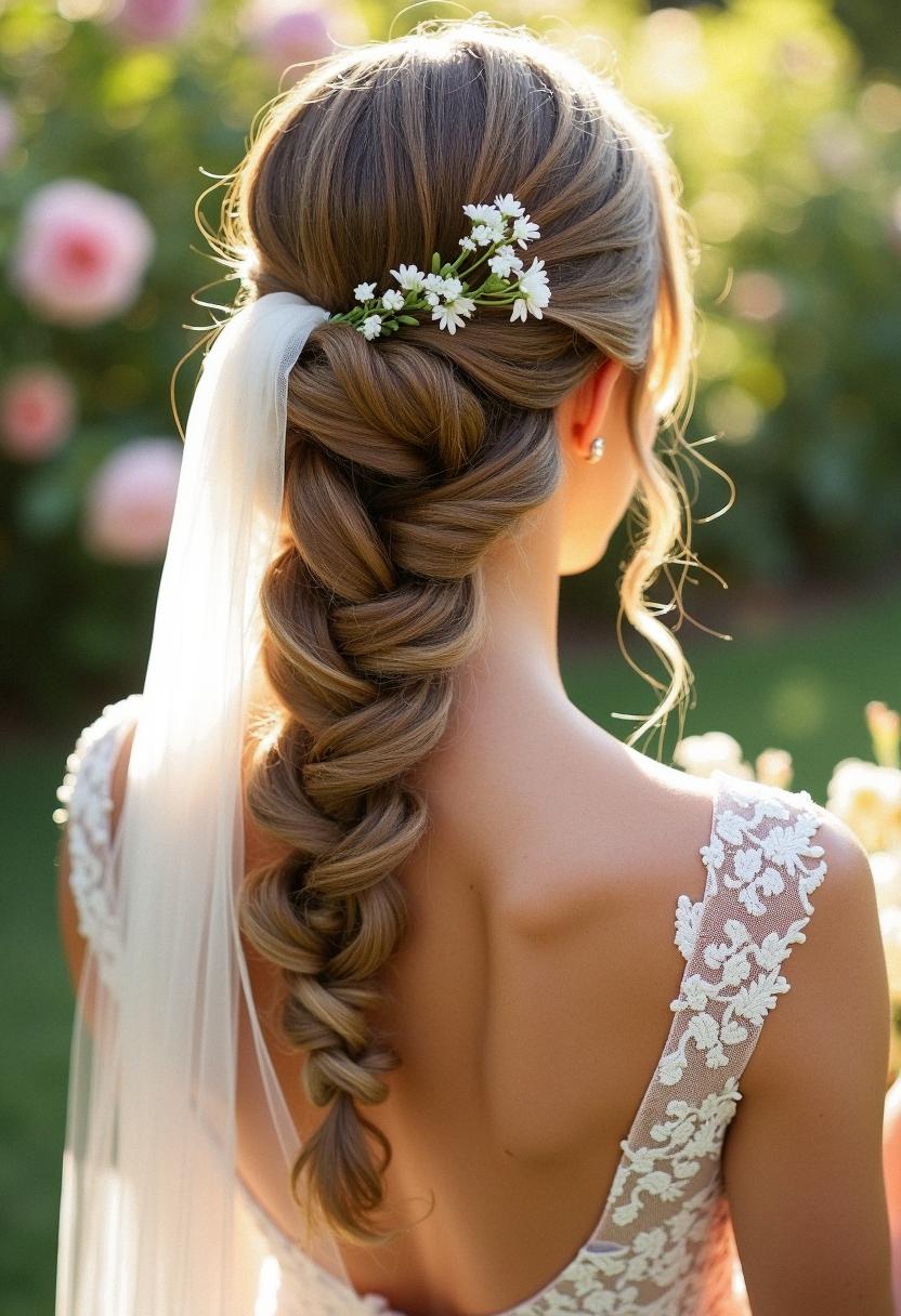 Wedding Braid With Veil Ideas - TheChichBride.com