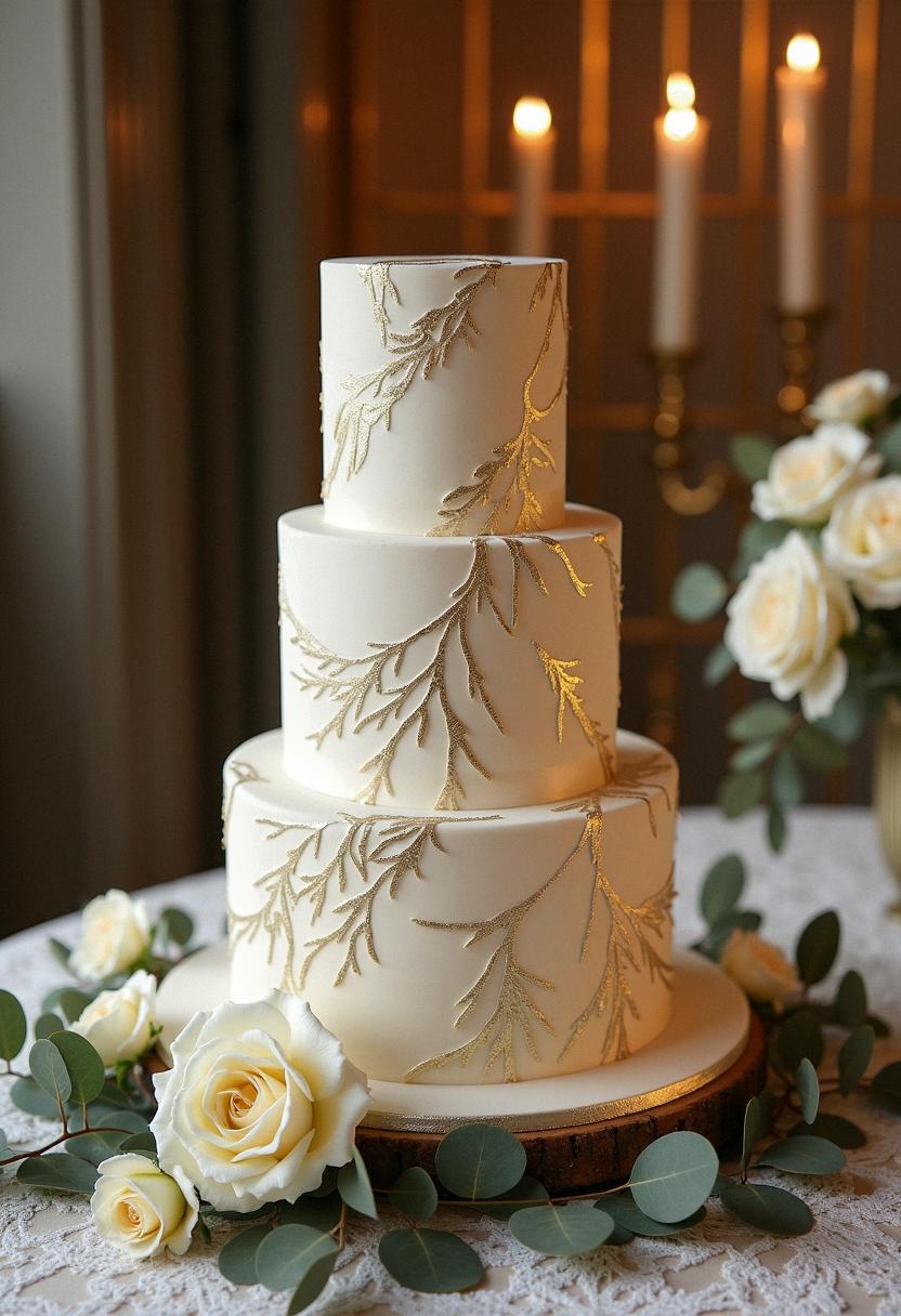 Elegant Wedding Cake Gold Designs - TheChichBride.com