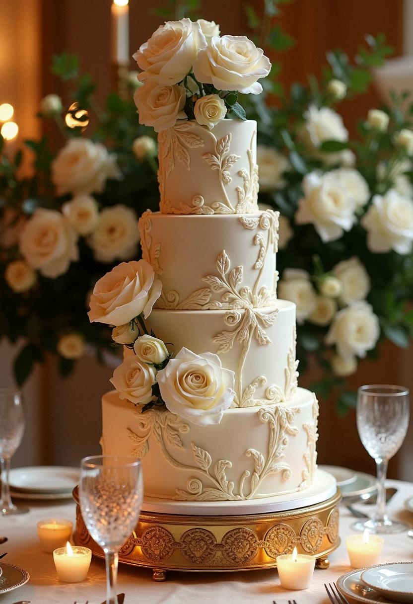 Elegant Wedding Cake Gold Designs - TheChichBride.com