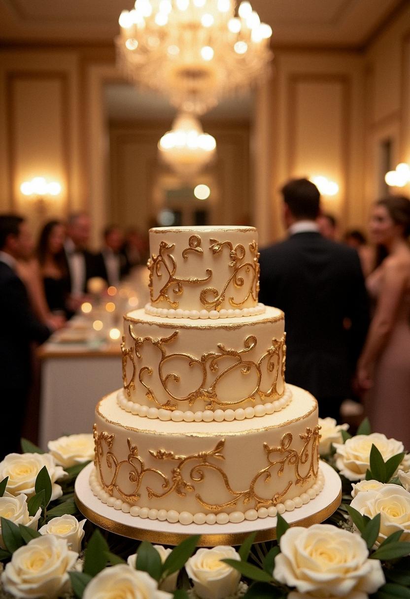 Elegant Wedding Cake Gold Designs - TheChichBride.com