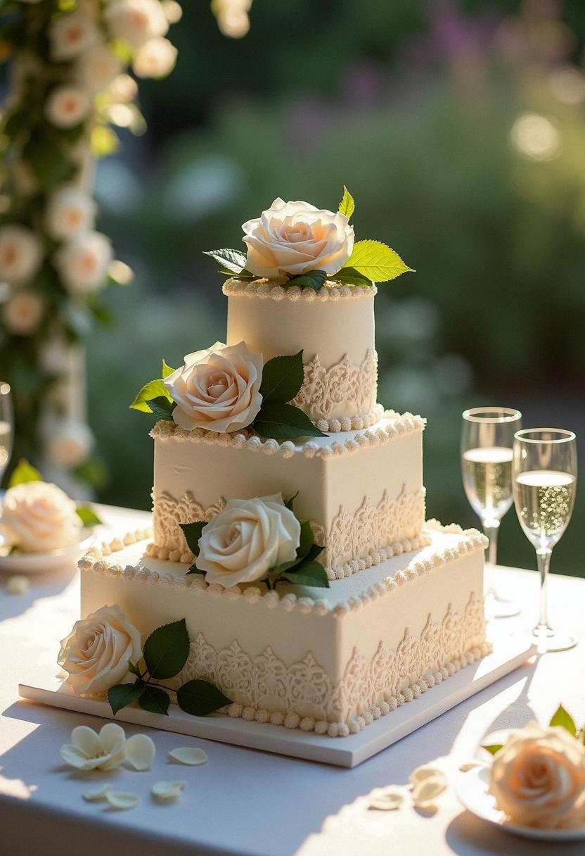 Stunning Square Wedding Cake Designs - TheChichBride.com