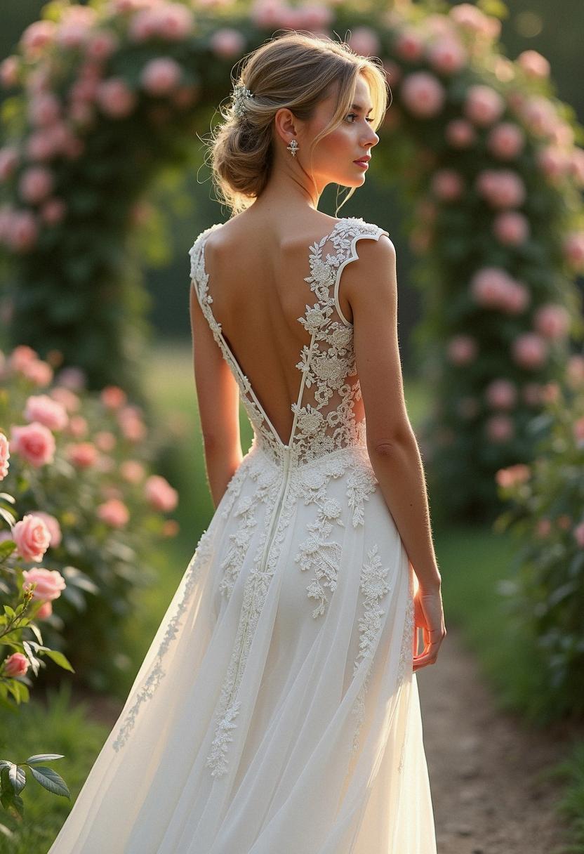 Simple Wedding Dress With Lace Elegance - TheChichBride.com